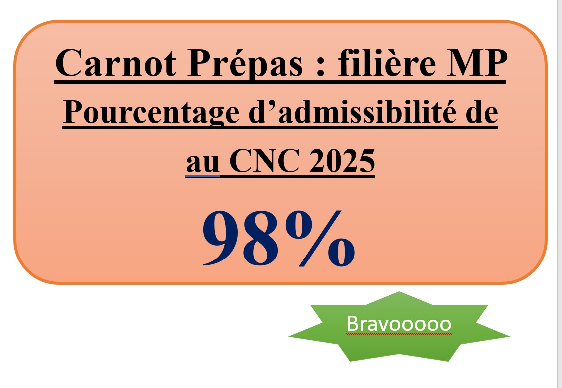 Résultat de CNC 2025 – CPGE Carnot Prépas